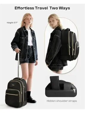 Bags | Rolling Backpack Wheels 17 Inch Laptop Carry On Luggage Water ...